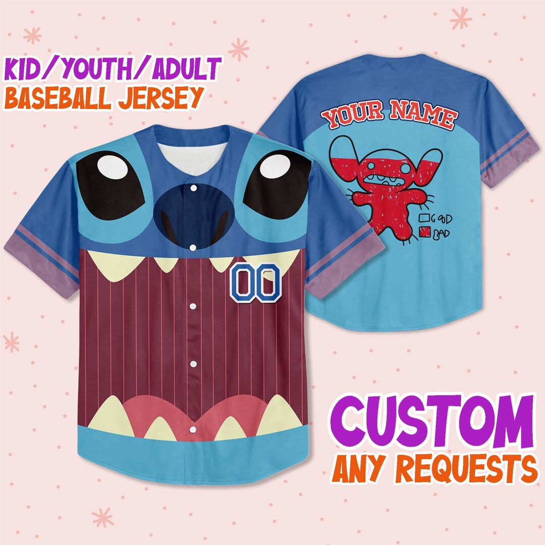 Custom Lilo and Stitch Full Face Baseball Jersey Matching - Etsy