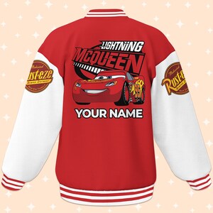Custom Cars Lightning Mcqueen Rusteze Varsity Jacket, Adult Varsity ...