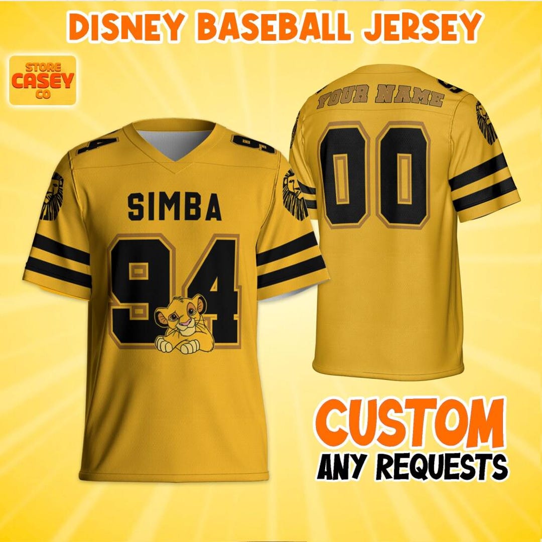 Personalize Disney the Lion King Simba, Disneyland Football Team Jersey ...