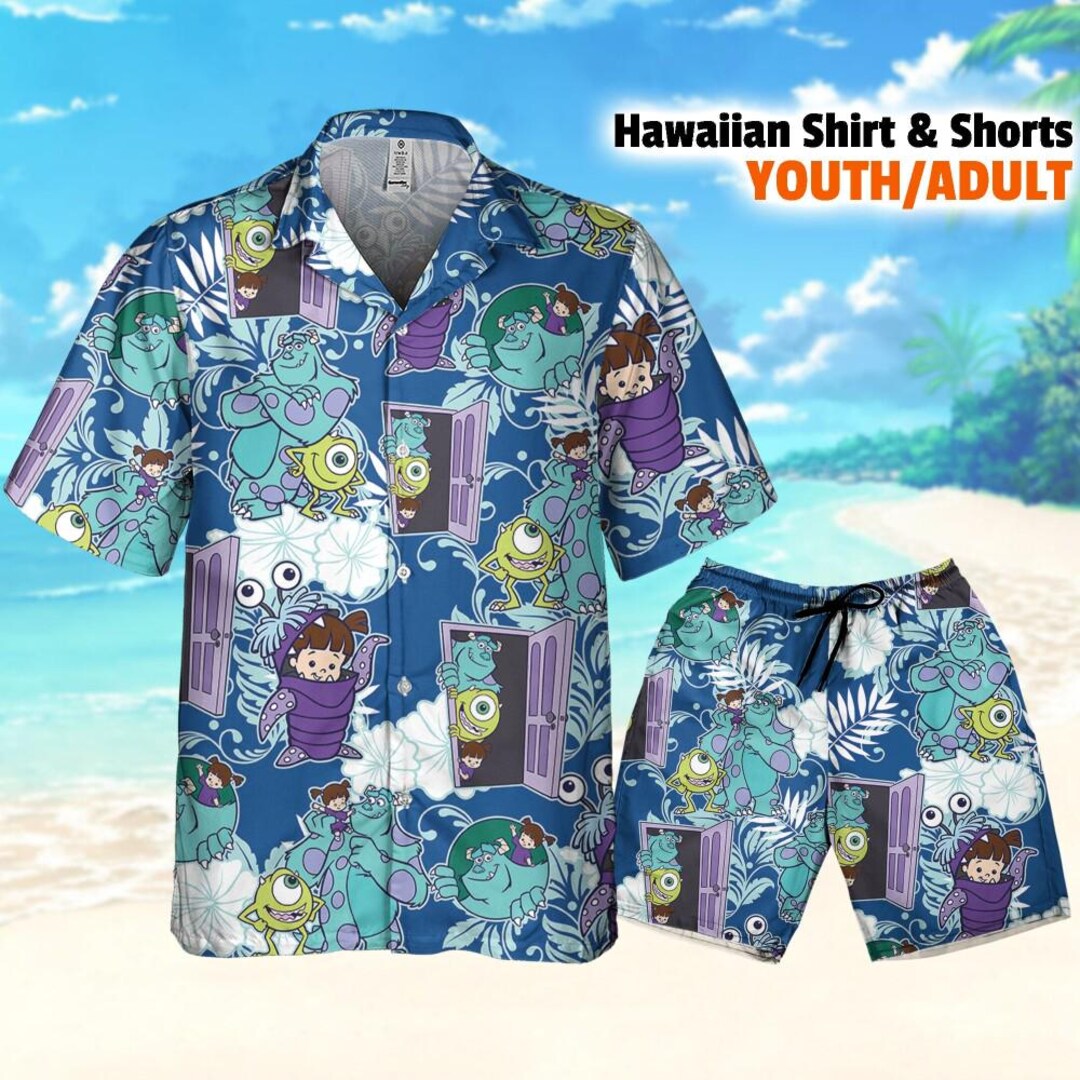 Monster Inc Tropical Summer Blue Style, Sulley Mike Boo Randall Boggs ...