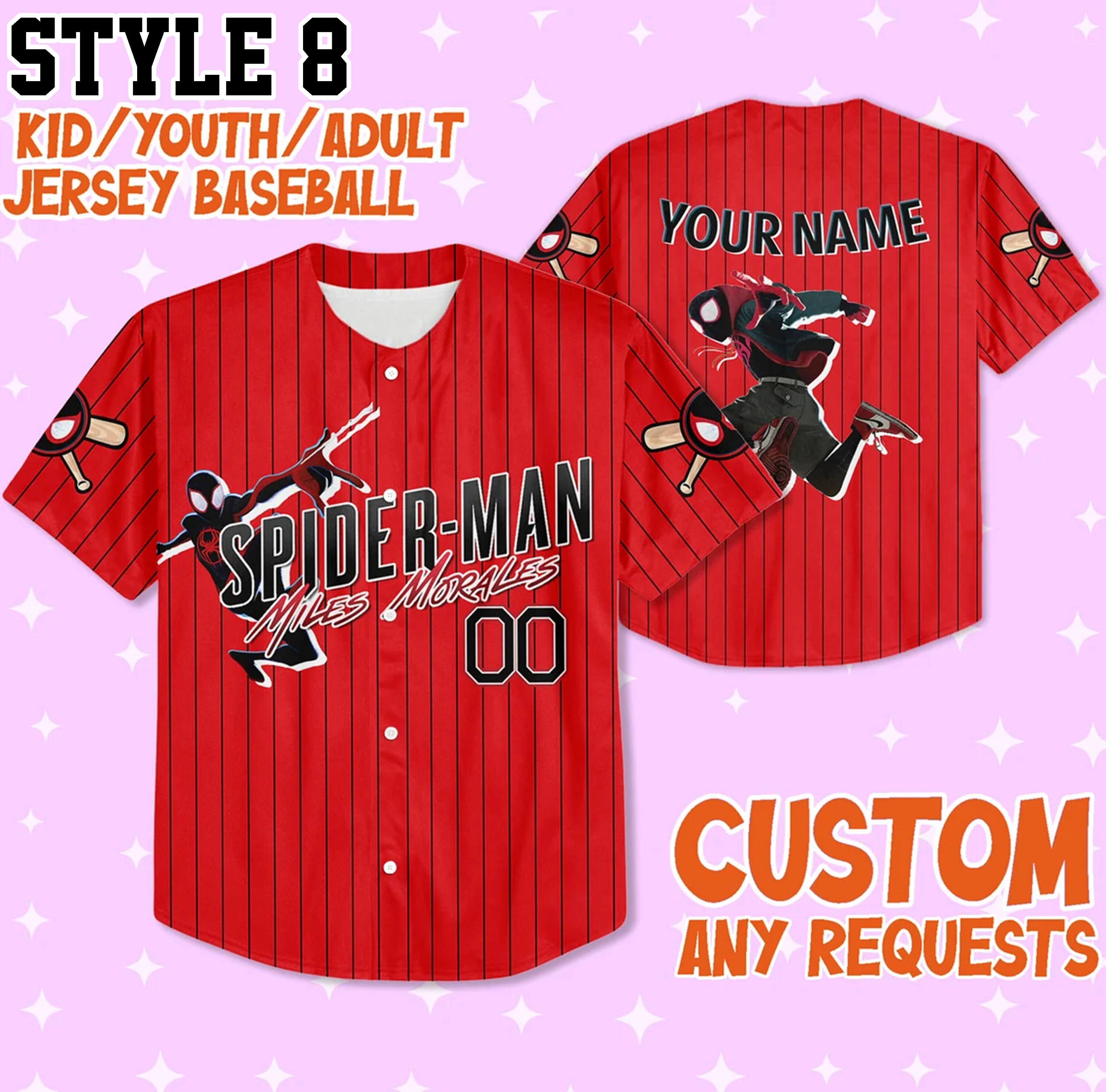 Spider Man Baseball Jersey Team Custom Text Jersey Choose - Etsy