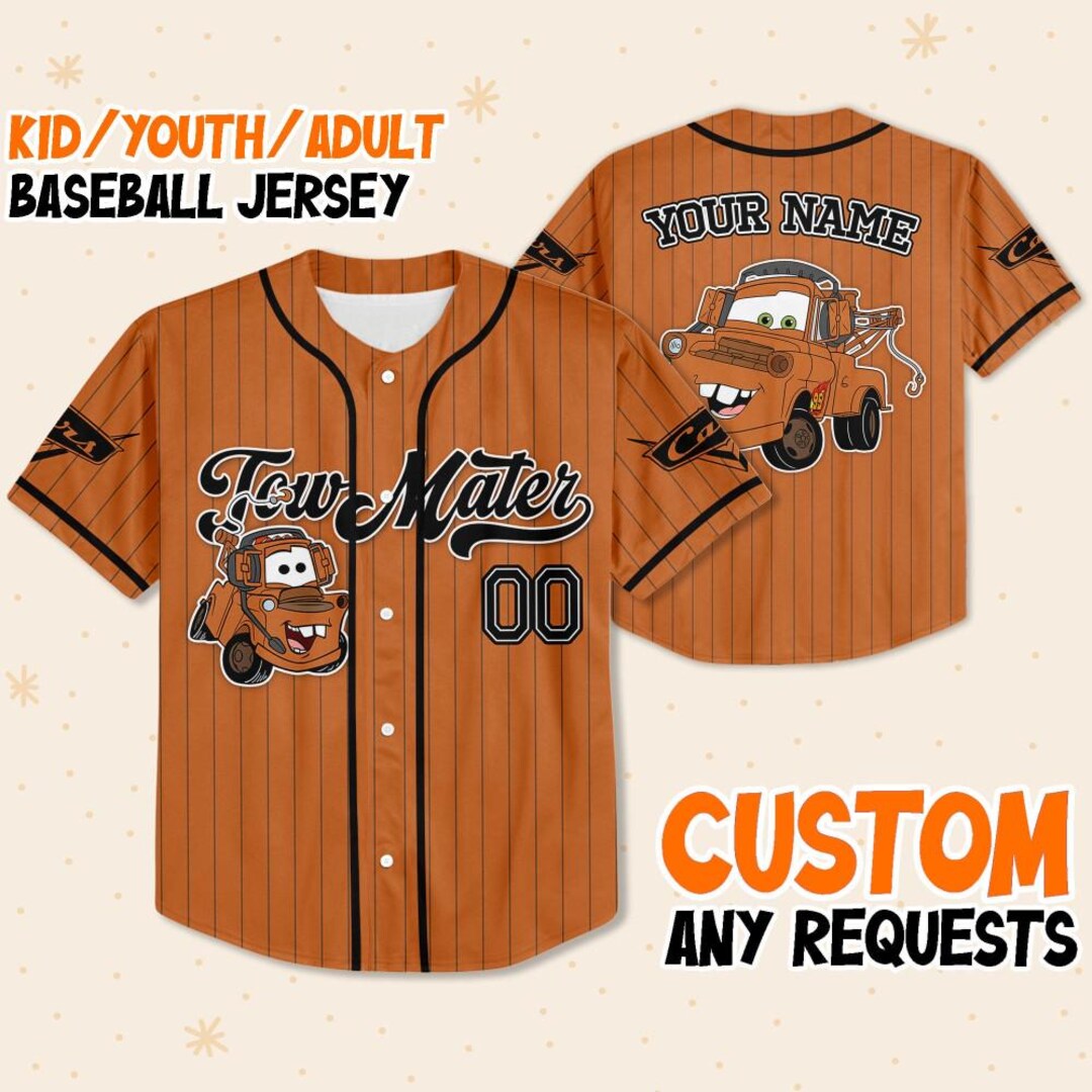 Custom Disney Cars Lightning Tow Mater Brown Simple Baseball, Custom ...