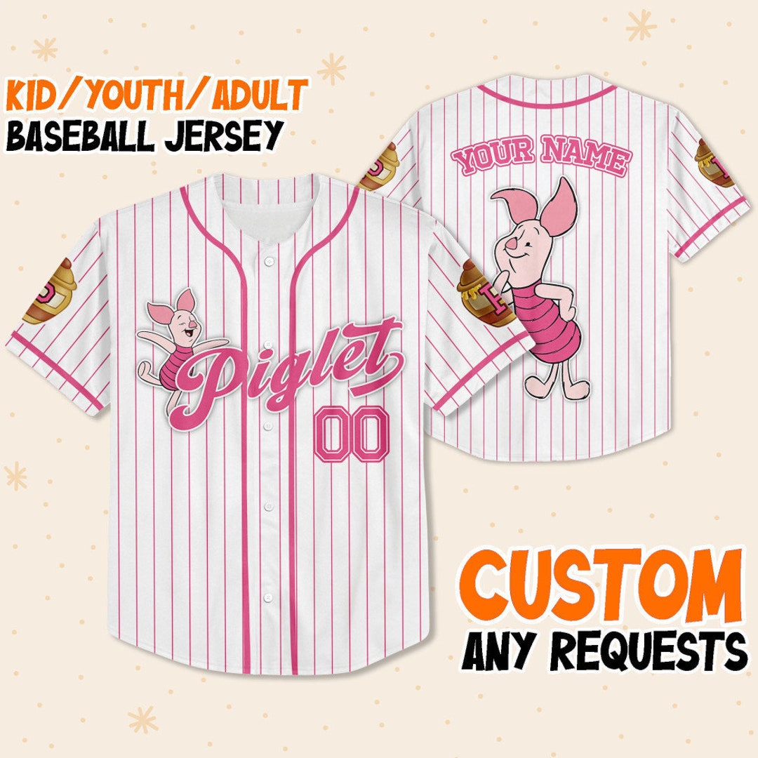 Custom Disney Winnie the Pooh Piglet Baseball, Custom Kid Youth Adult ...