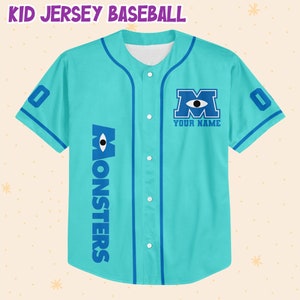 Jersey Sully Head Custom Kids, Youth, Adult Disney Baseball Jersey ...