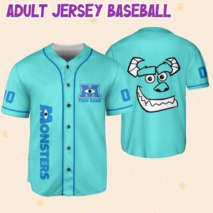 Jersey Sully Head Custom Kids, Youth, Adult Disney Baseball Jersey ...