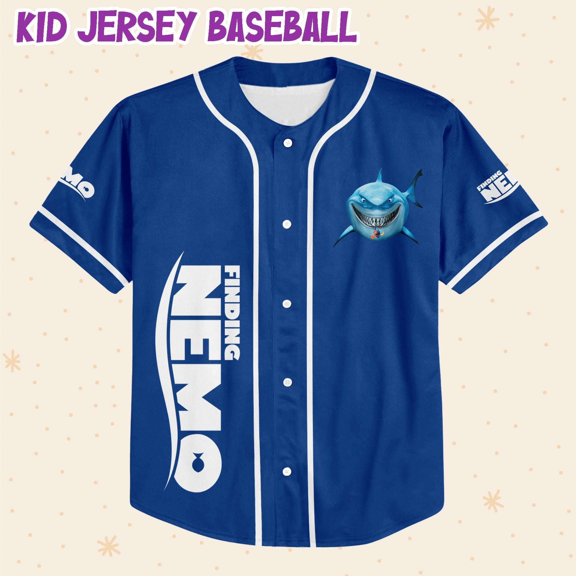 Personalized Disney Finding Nemo Dory And Bruce Baseball Jersey sold by ...