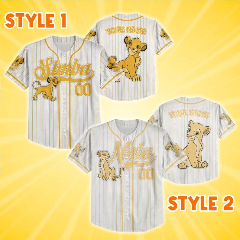 Custom Disney the Lion King Simba Mufasa Simple Stripe, Custom Baseball ...
