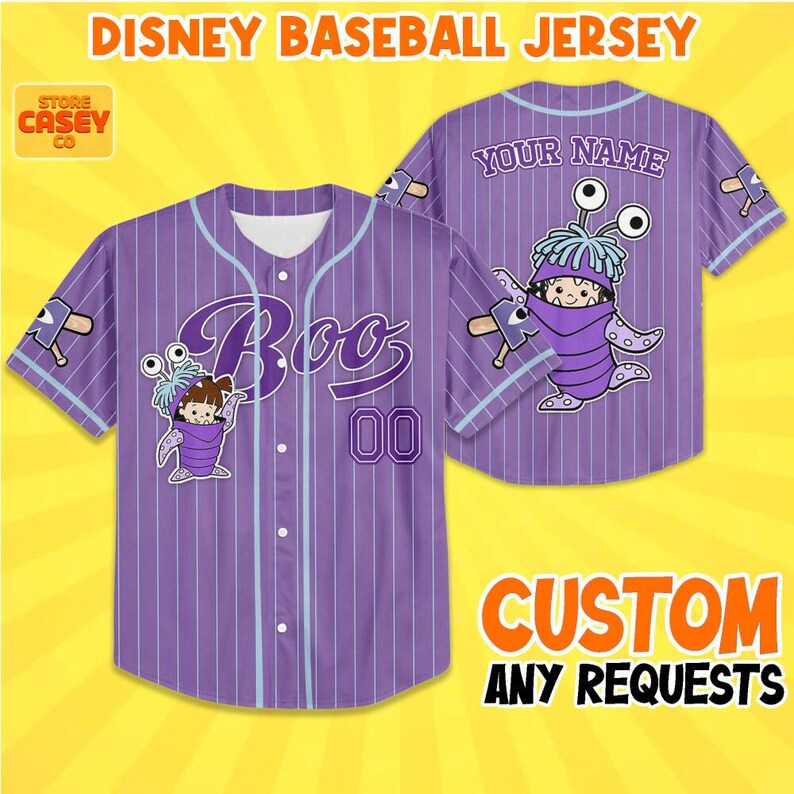 Custom Disney Monster Inc James Boo Purple Simple Baseball ...