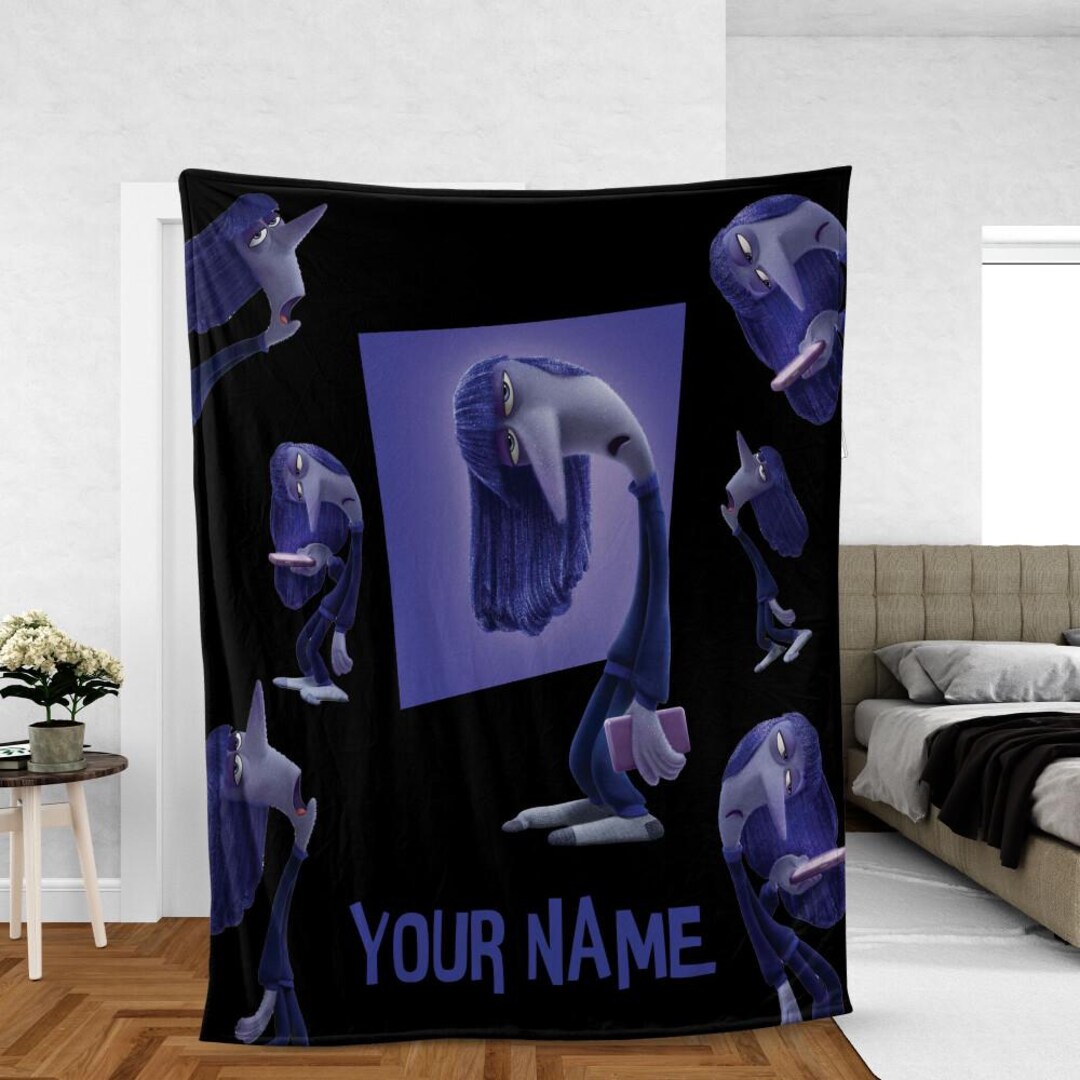 Personalize Disney Inside Out Ennui Blanket, Custom Name Pixar Inside ...