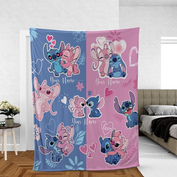 Personalized Stitch Angel Blanket - Etsy