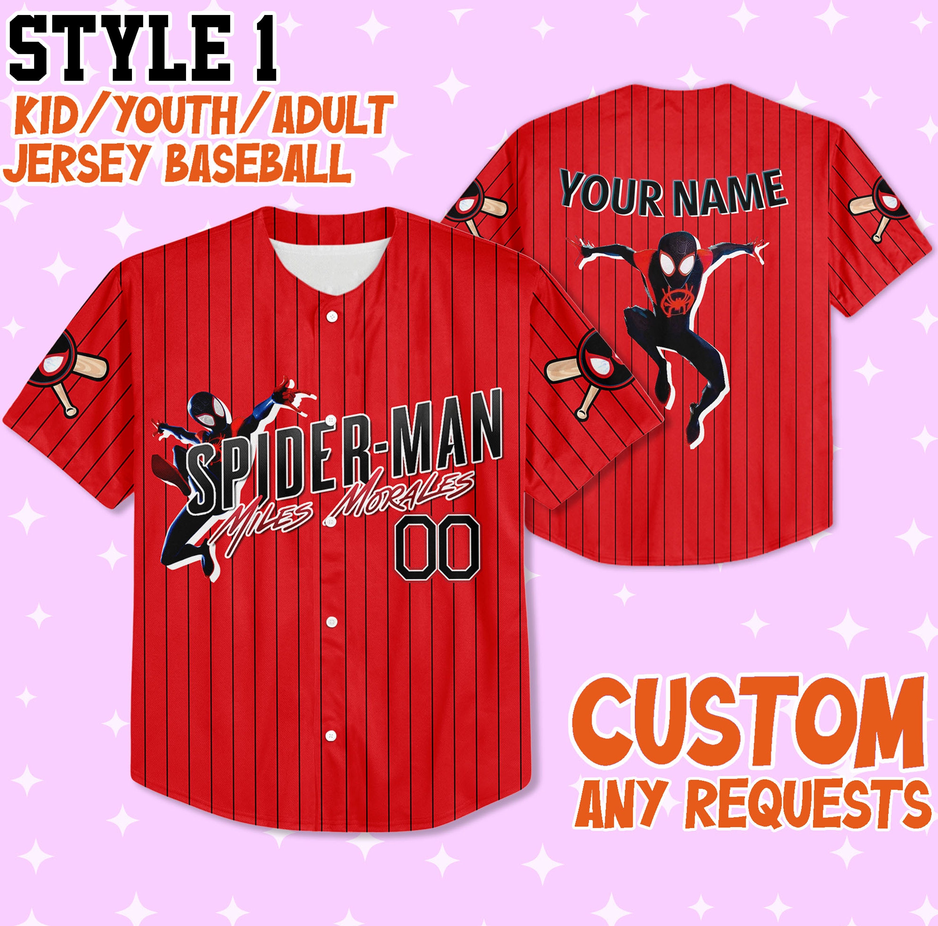 Spider Man Baseball Jersey Team Custom Text Jersey Choose - Etsy