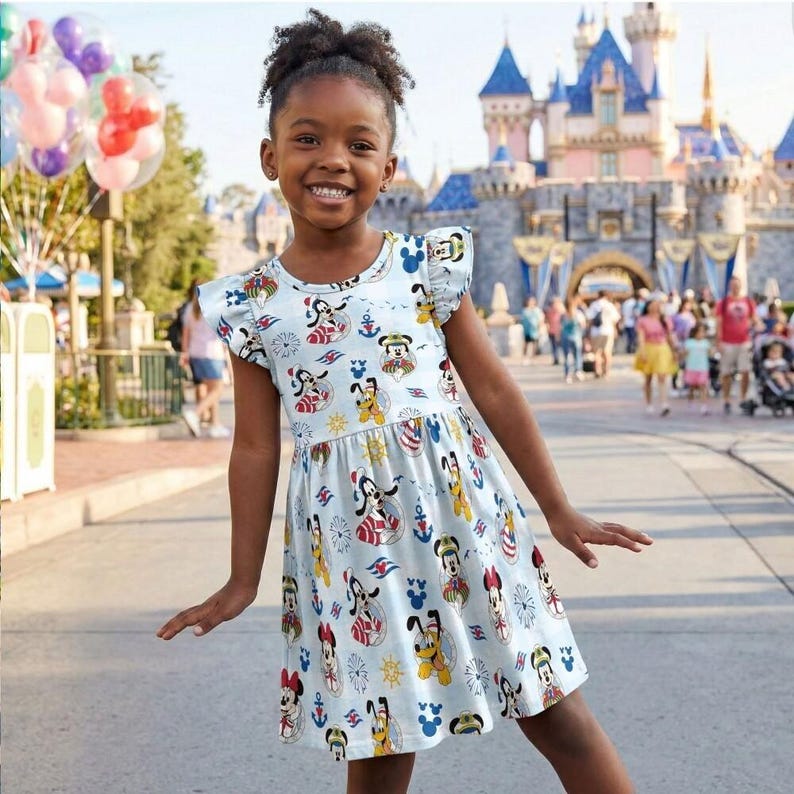 Blue Gingham Sailor Dress, Mickey Mouse Plaid Cruise Outfit, Disney ...