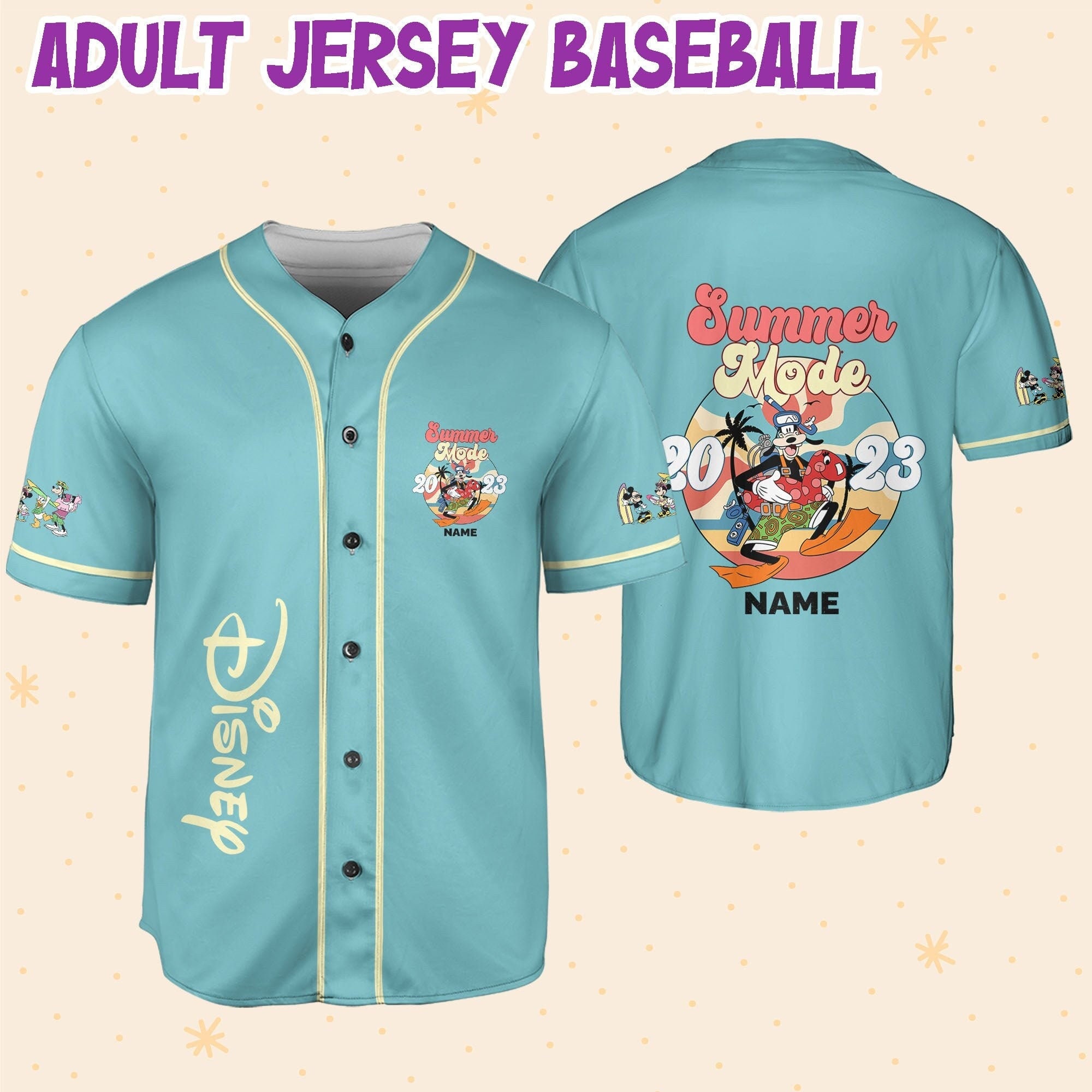 Personalized Disney Goofy Summer Mode Baseball Jersey sold by Close ...