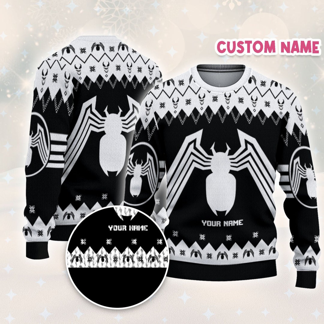 Personalized Disney Christmas Venom Symbol Black and White - Etsy