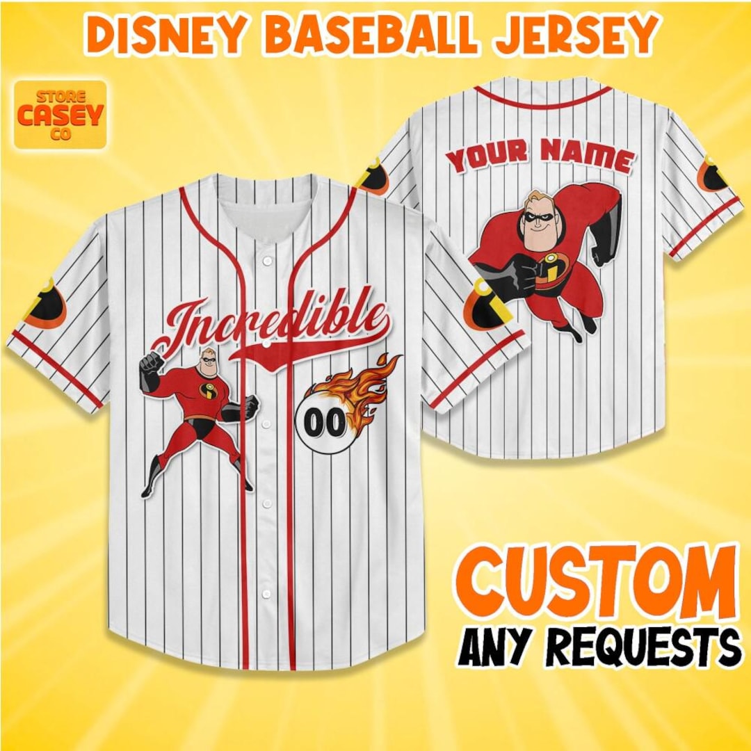 Personalized Mr. Incredible Super Dad Hero Jersey Baseball, Incredible ...