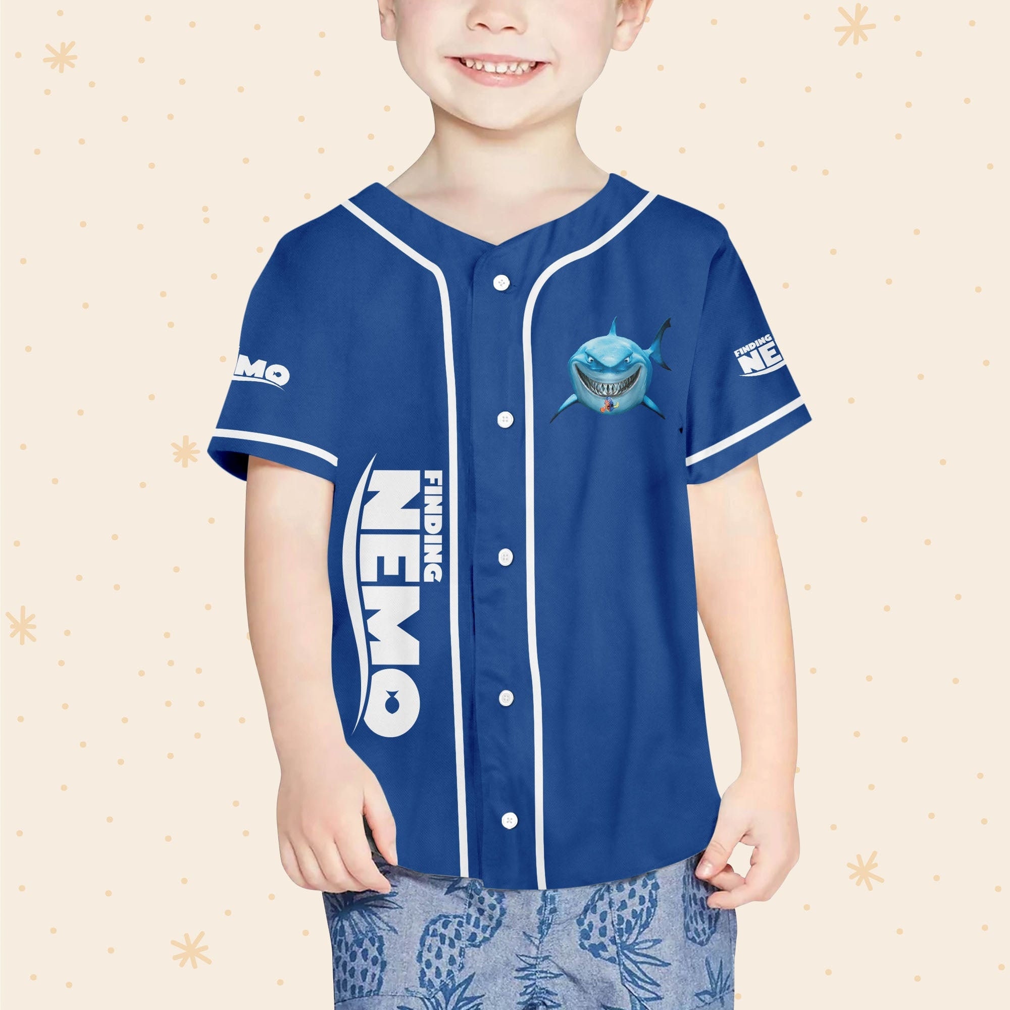 Personalized Disney Finding Nemo Dory And Bruce Baseball Jersey sold by ...
