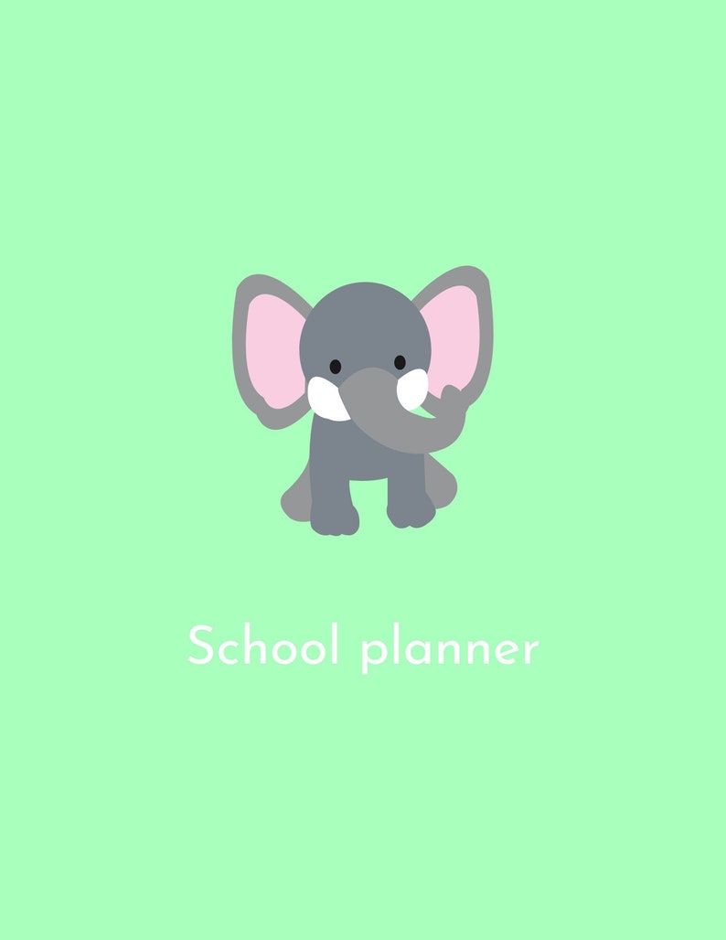 Elephant School Planner - Etsy