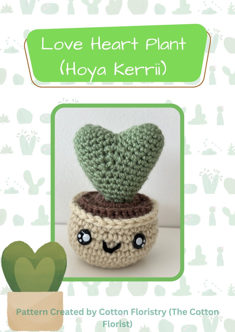Crochet Love Heart Succulent Pattern. Beginner Friendly PDF Pattern ...