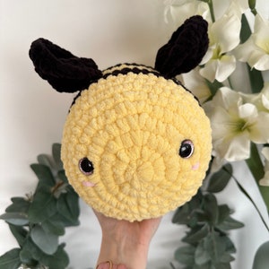 Jumbo Crochet Bee. Large Cuddly Sized Bee Plush Toy. Great Size to Hug ...