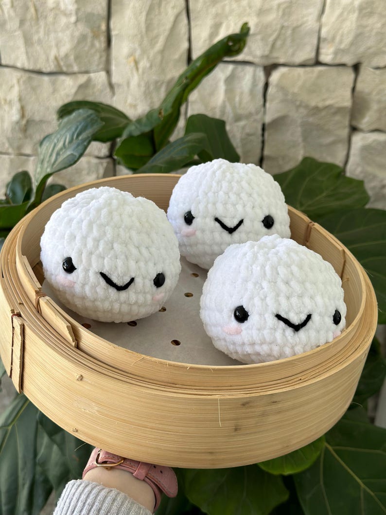 Crochet Steamed Bun. Yum Cha Bao Plushie. Handmade Crochet Dim Sum ...