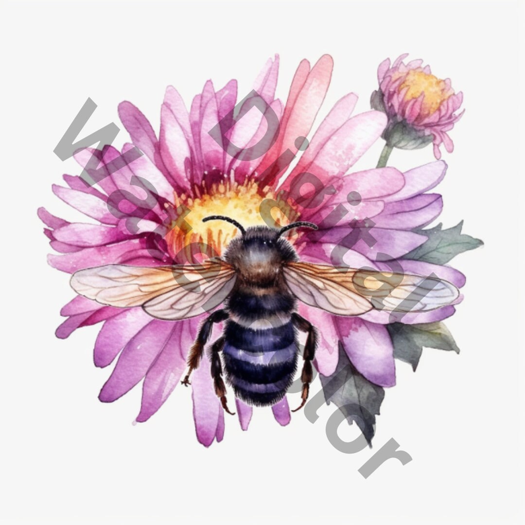 Spring Floral Honey Bee Spring Clipart Bees and Flowers - Etsy