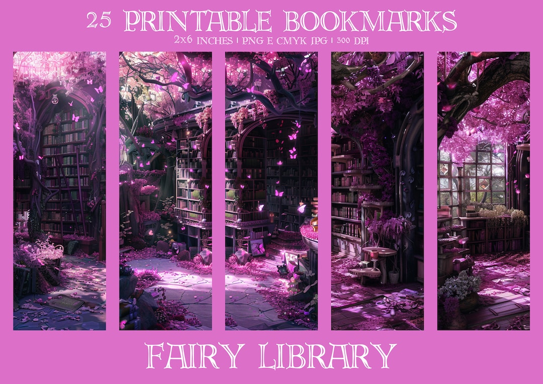 25 Printable Fairy Library Bookmarks / *digital Download* JPG Bookmarks ...