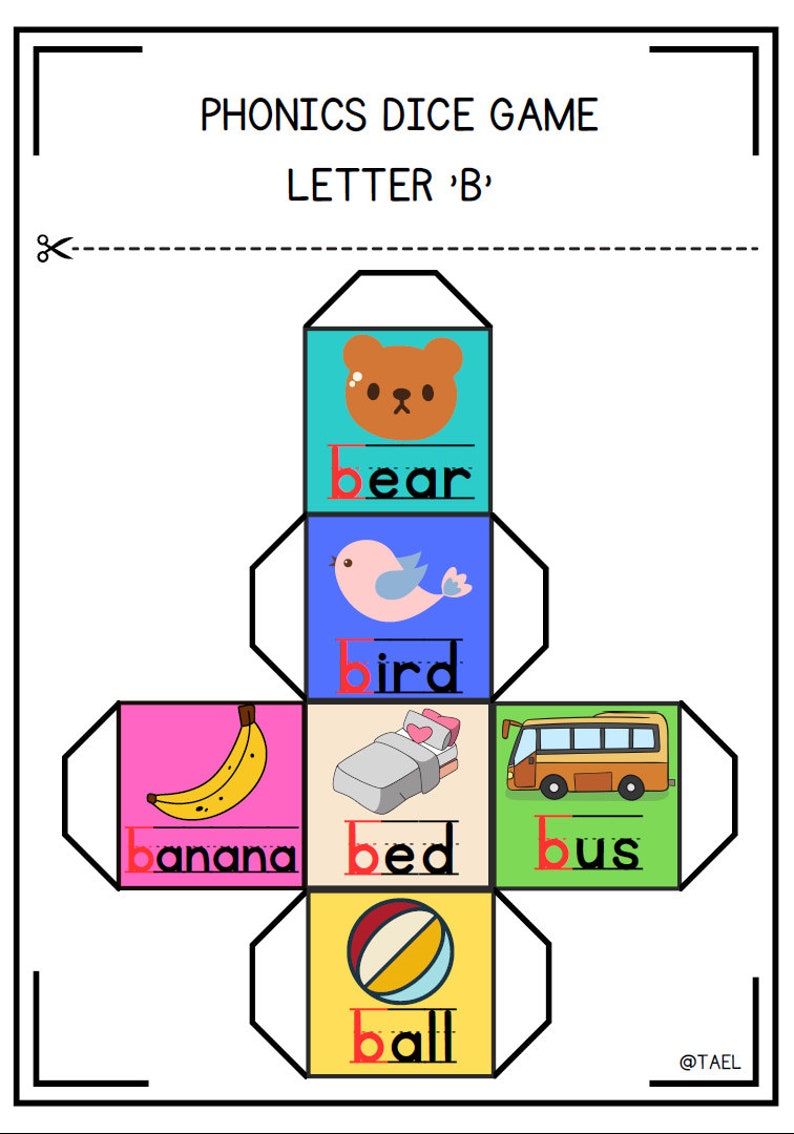 Phonics Dice Game Letter 'B' - Etsy