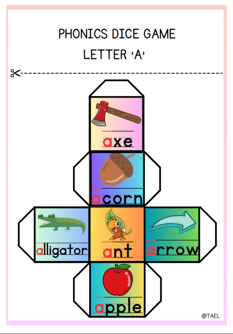 Phonics Dice Game Letter 'A' - Etsy