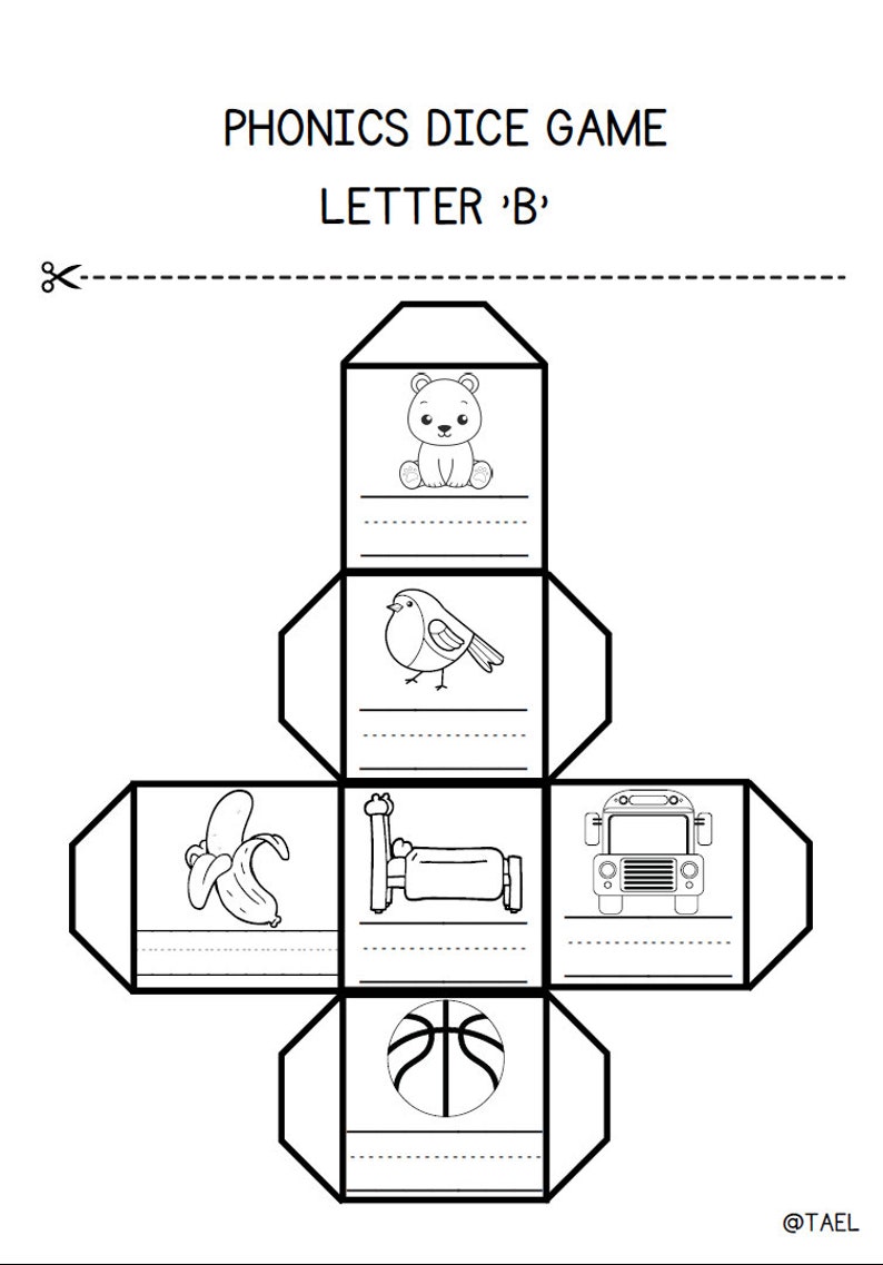 Phonics Dice Game Letter 'B' - Etsy