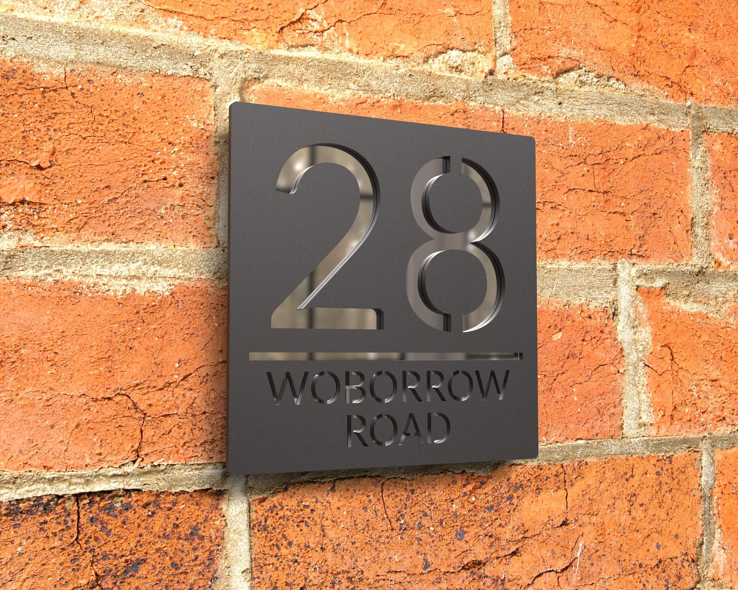 Custom Modern House Numbers Signs Matt Black Acrylic Plaque - Etsy UK