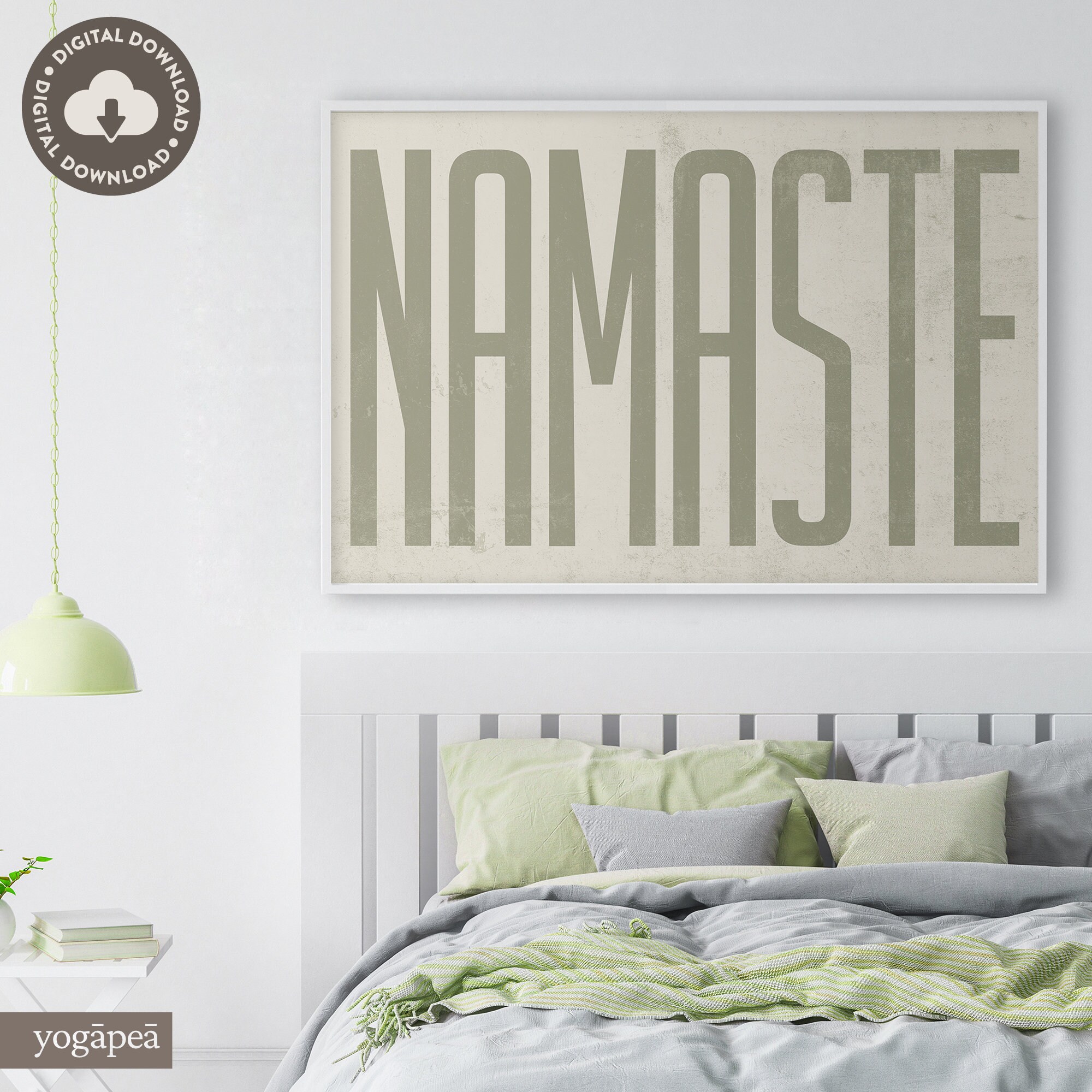 Namaste Printable Typography Poster Horizontal Wall Art - Etsy