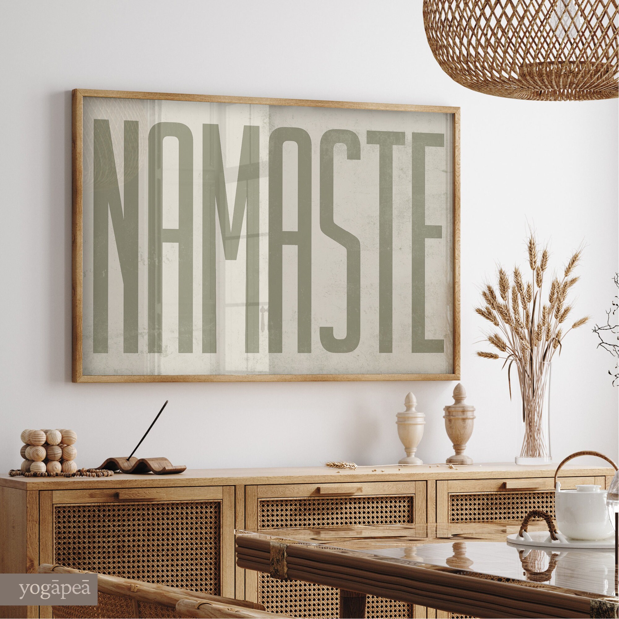 Namaste Printable Typography Poster Horizontal Wall Art - Etsy