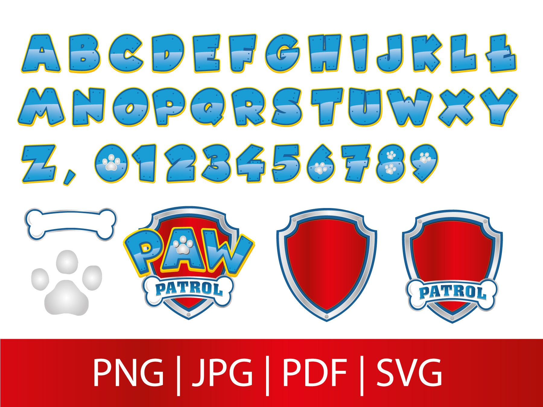 Paw Patrol Font Svg Paw Patrol Alfabeto Svg Paw Patrol Etsy Porn Sex