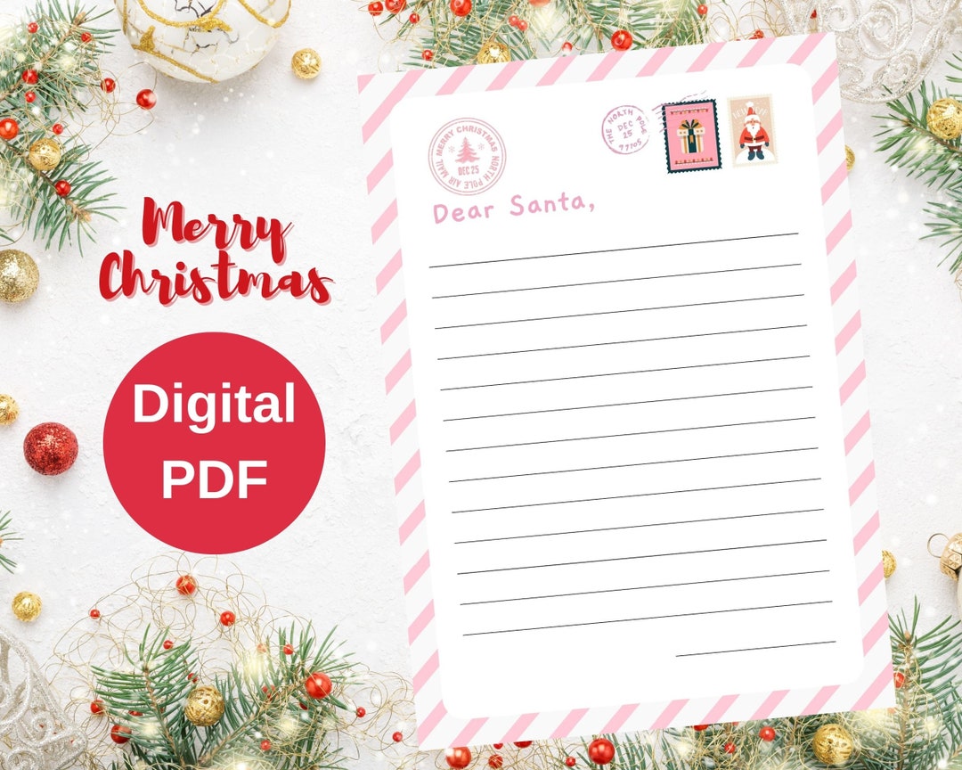 Printable Santa Letter Letter to Santa Bonus Coloring - Etsy