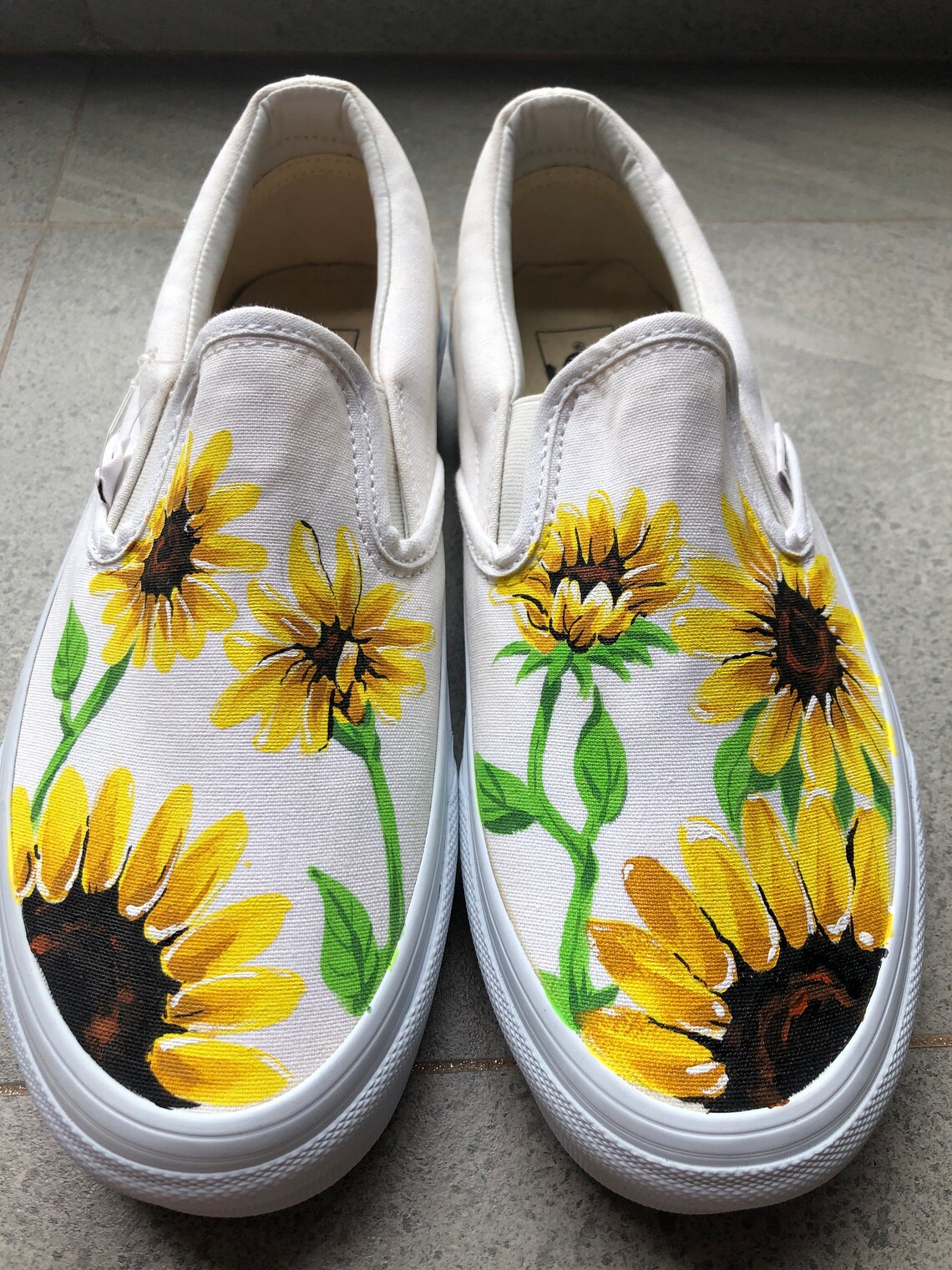 Sunflower Slip on Shoes for Women Hand Painted Shoes Sunflower - Etsy