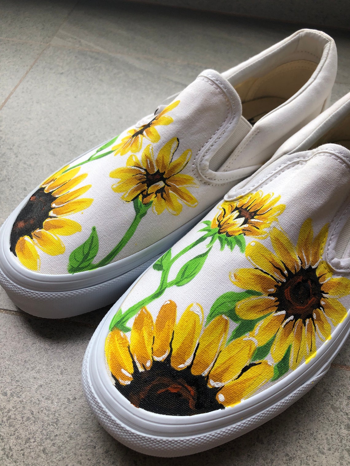Sunflower Slip on Shoes for Women Hand Painted Shoes Sunflower - Etsy