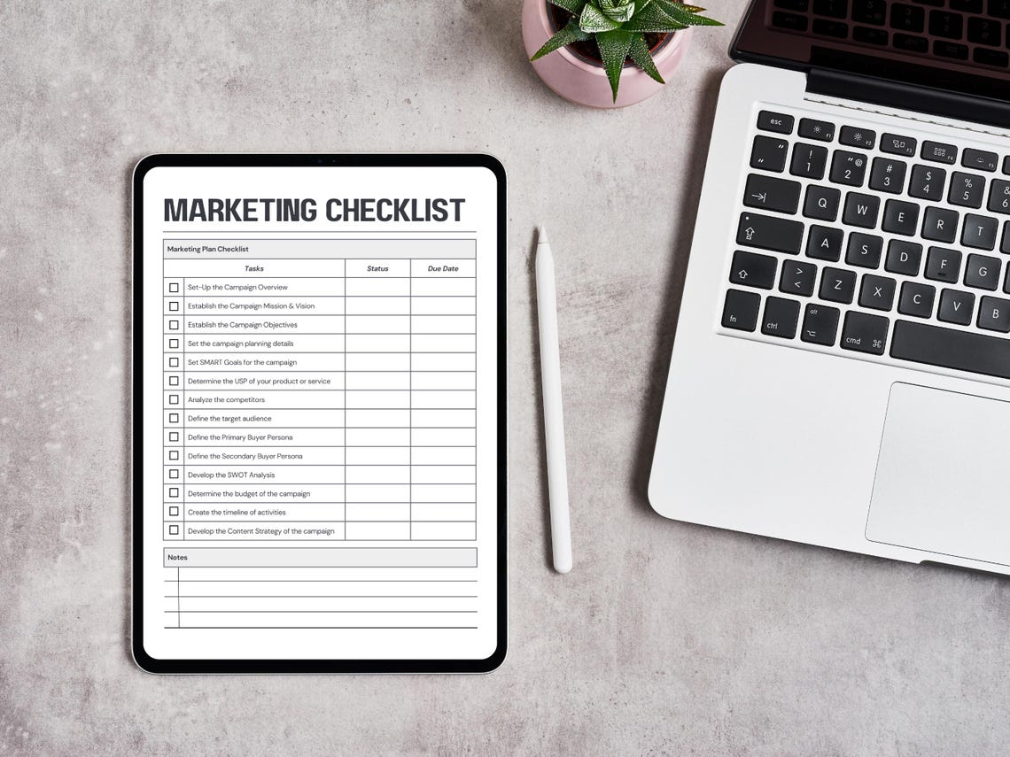 Marketing Checklist, Marketing Strategy Checklist, Campaign Planning ...