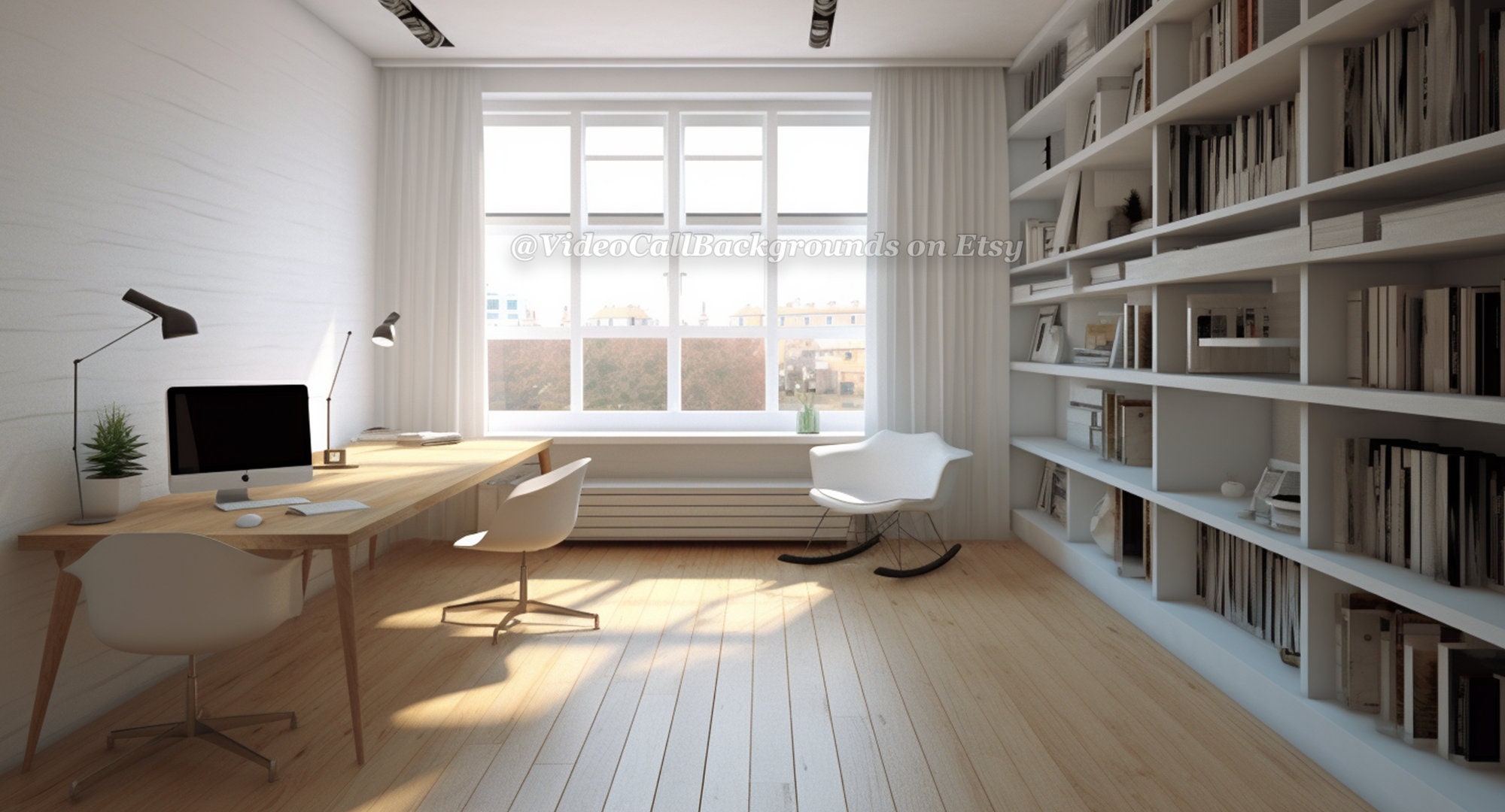 Virtual Video Call Background | Modern Office With Wooden Floor | Image ...
