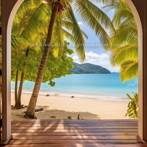 Virtual Video Call Background | Tropical Beach House | Image for Zoom ...