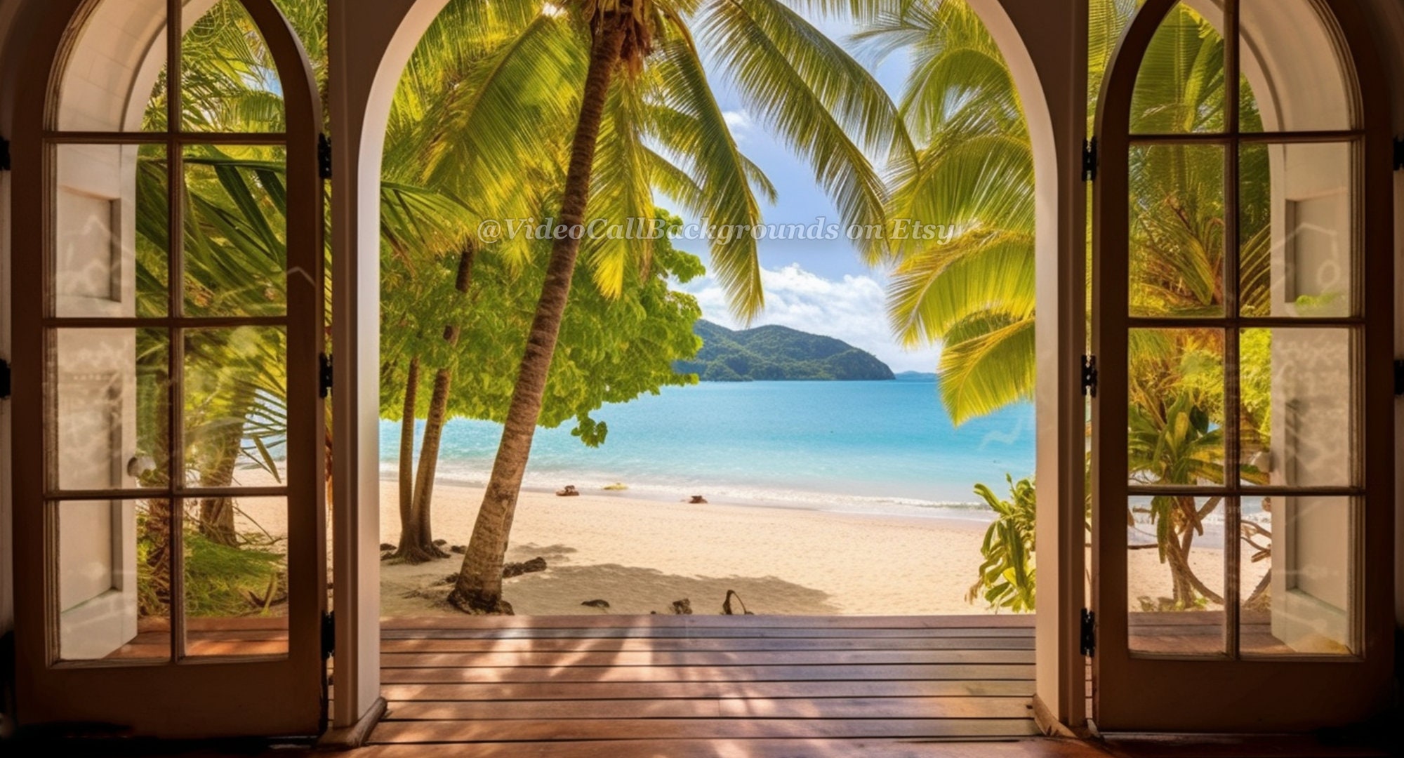 Virtual Video Call Background | Tropical Beach House | Image for Zoom ...