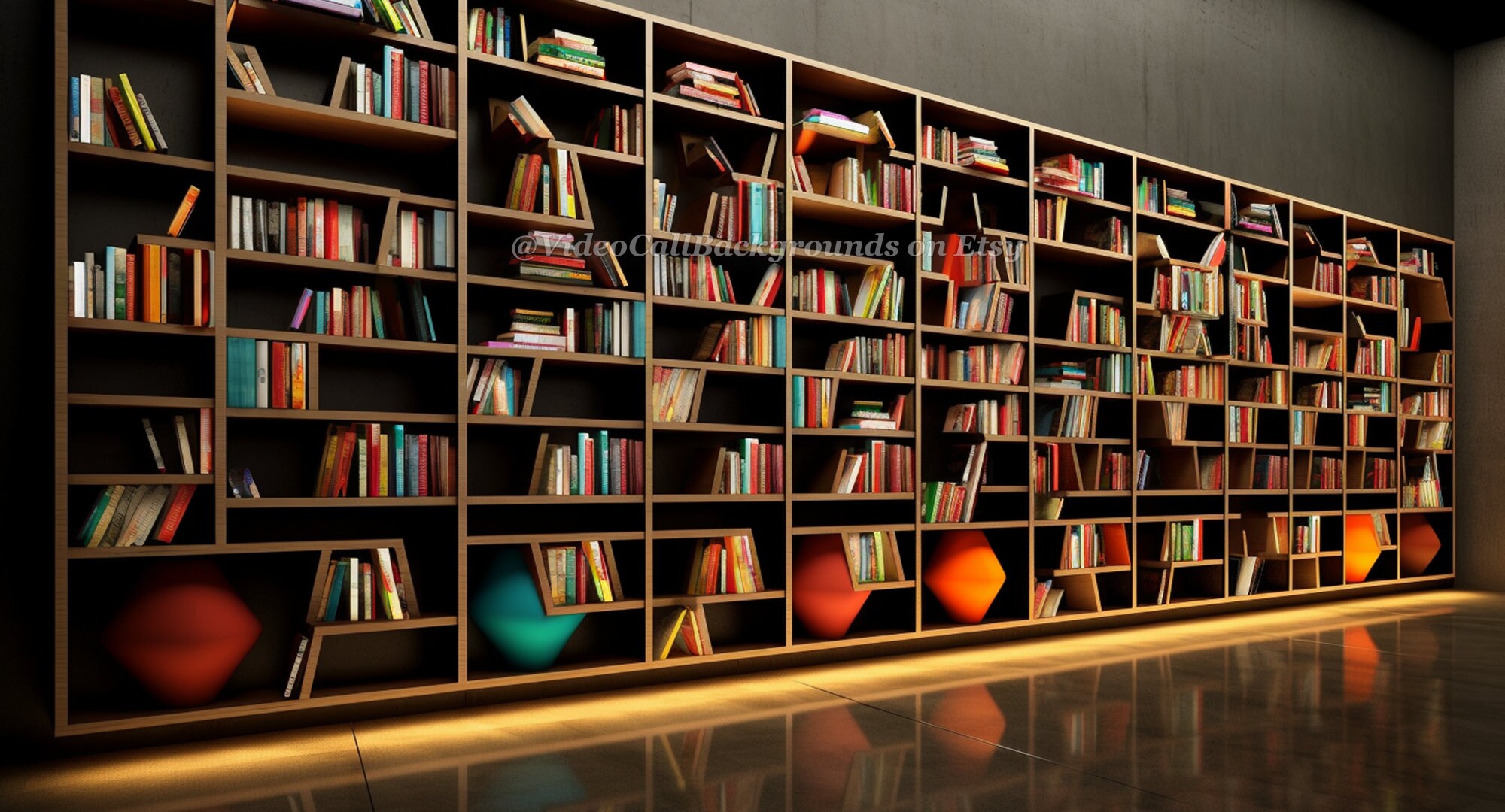 Virtual Video Call Background | Modern Public Library | Image for Zoom ...