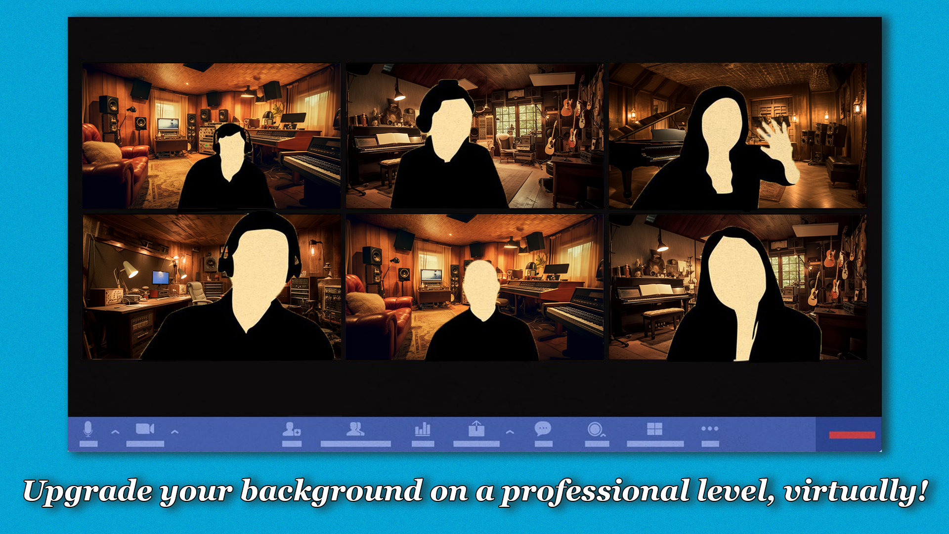 Virtual Video Call Background | Old Fashioned Recording Studio | Image ...