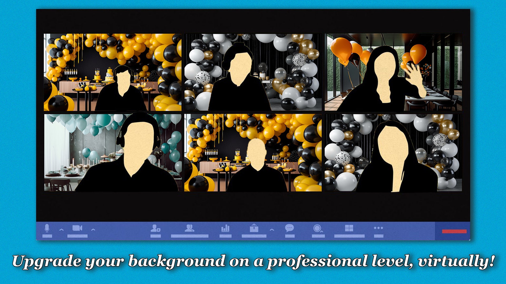Virtual Video Call Background | Modern Birthday Party | Image for Zoom ...