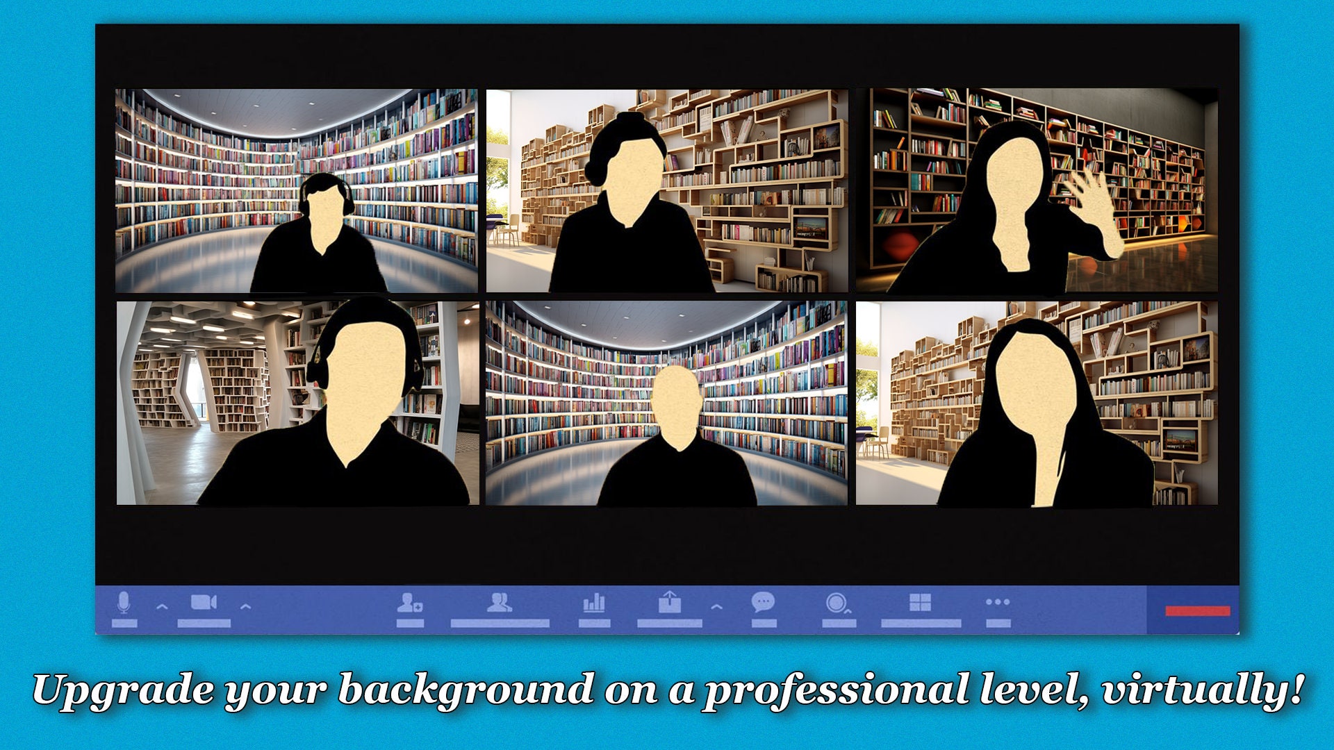 Virtual Video Call Background | Modern Public Library | Image for Zoom ...
