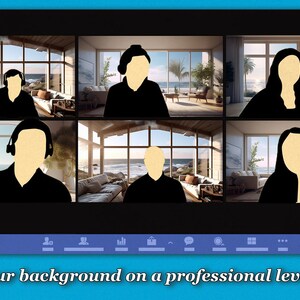 Virtual Video Call Background | Modern Coastal Window | Image for Zoom ...