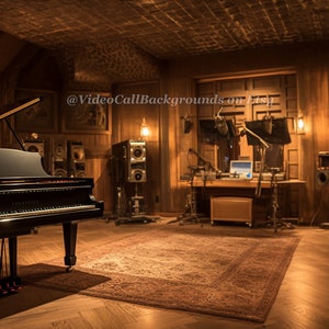 Virtual Video Call Background | Old Fashioned Recording Studio | Image ...