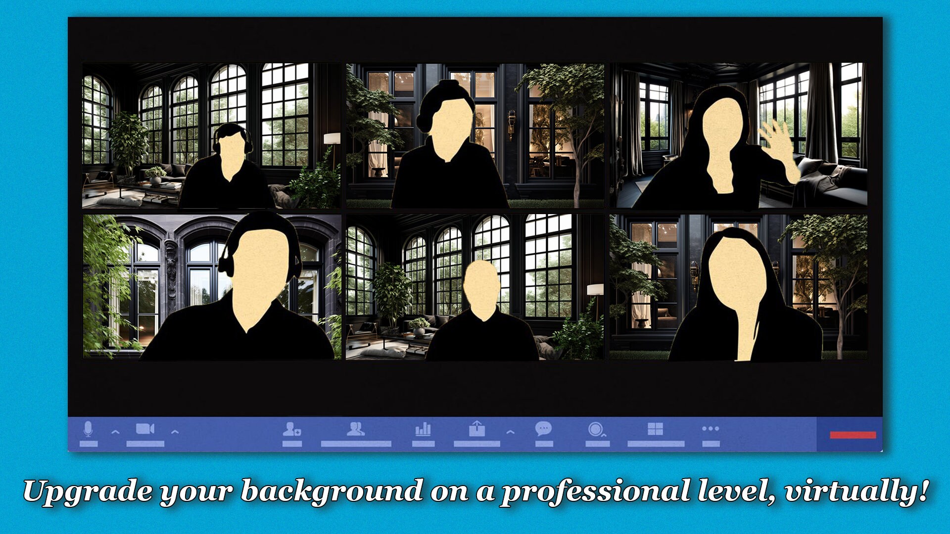 Virtual Video Call Background | Luxury Black Windows | Image for Zoom ...