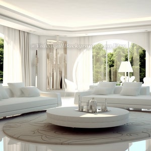Virtual Video Call Background | Luxury White Living Room | Image for ...