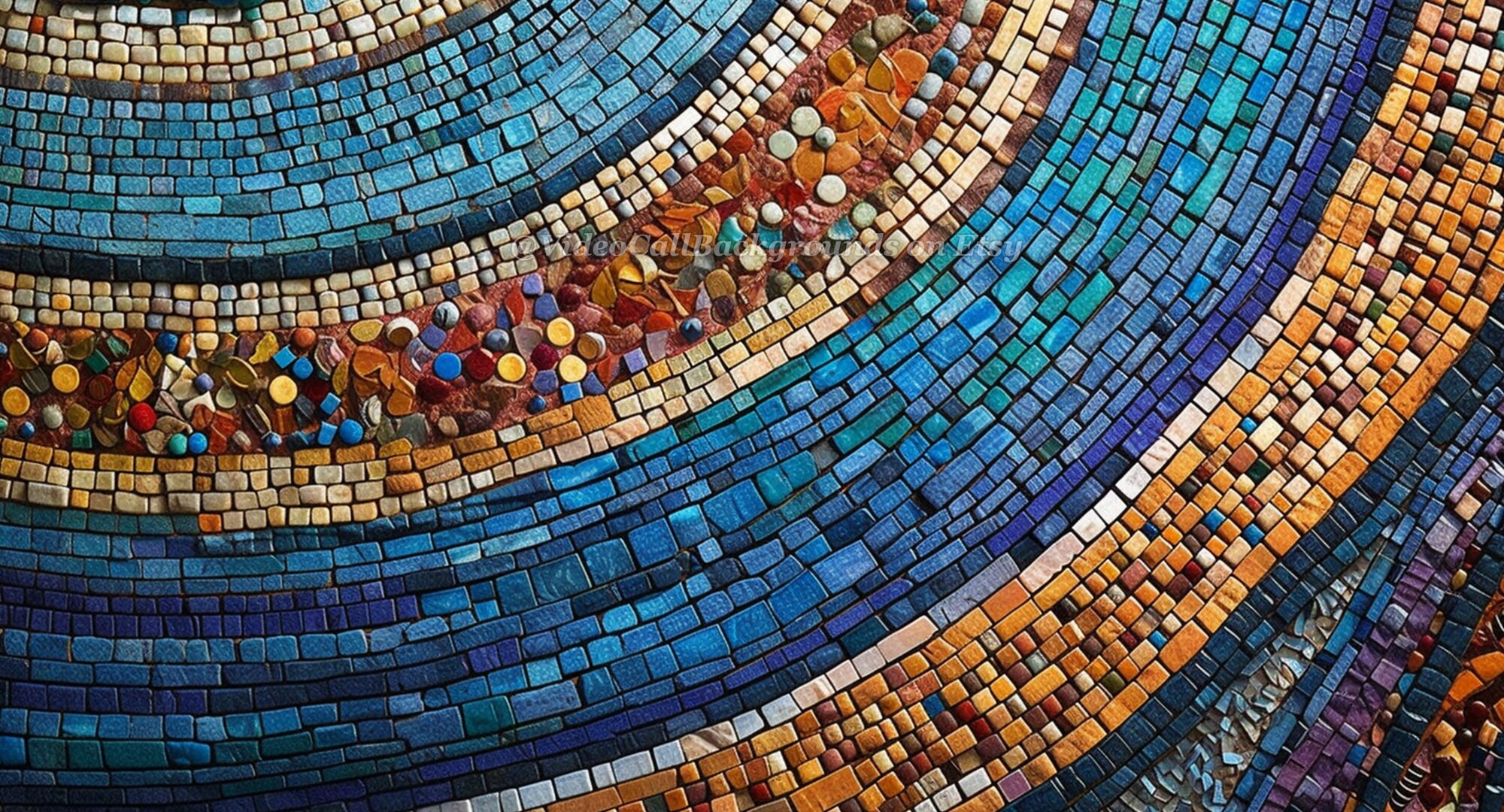 Virtual Video Call Background | Simple Mosaic | Image for Zoom, Video ...