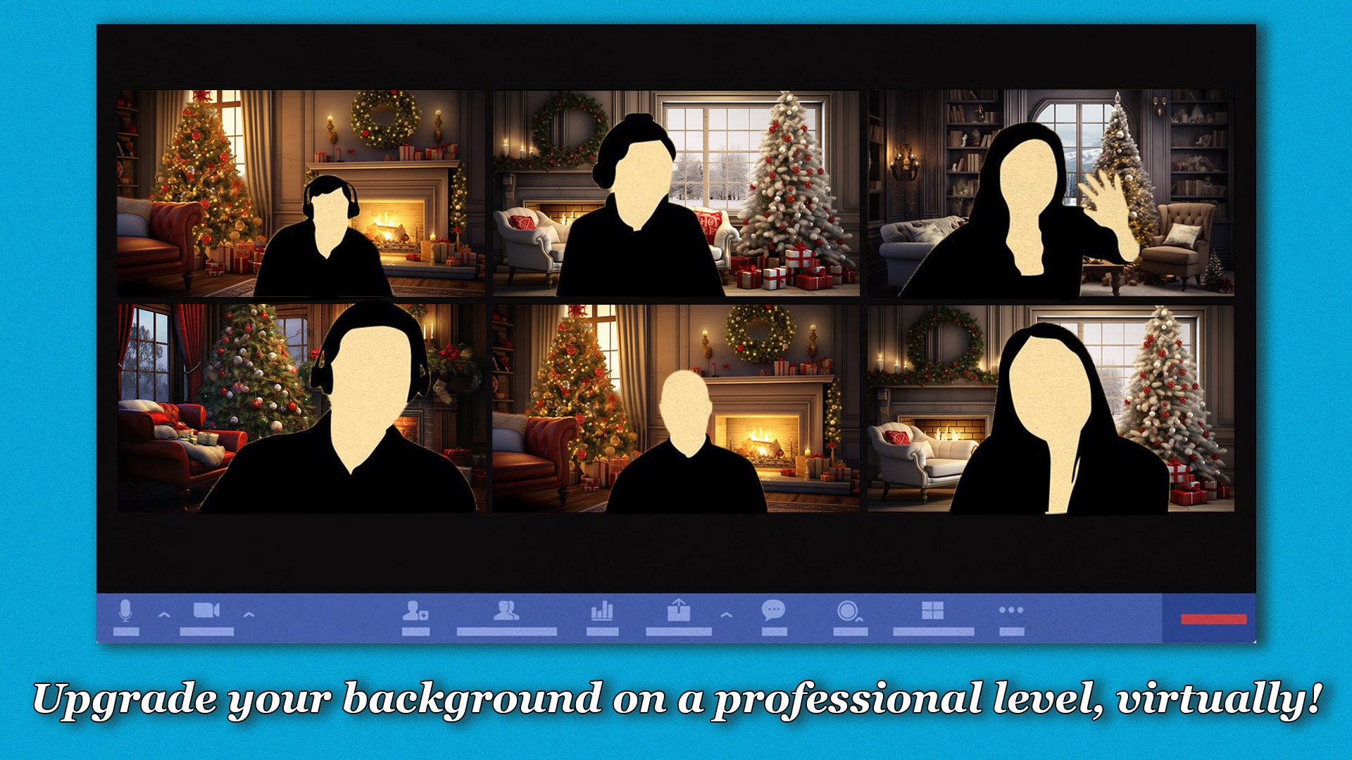 Virtual Video Call Background | Christmas Living Room | Image for Zoom ...